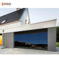 China Double Tempered Glass Aluminum Garage Door Black Security Windproof for sale