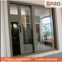 China Tinted Glass Window Tempered Glass Section Aluminum Frame Sliding Glass Window for sale