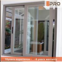 China Tinted Glass Window Tempered Glass Section Aluminum Frame Sliding Glass Window for sale