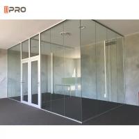 China Custom 1.2mm Glass Wall Partition Panel Material Removable Folding Office Partition Walls for sale