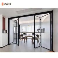 China Modern Aluminium Frames Double Glazed Bifold Door Interior Glass Folding Door for sale