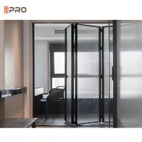 China Modern Aluminium Frames Double Glazed Bifold Door Interior Glass Folding Door for sale