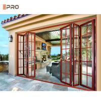 China 2.0mm Thickness Aluminum Folding Doors Exterior Portable Balcony Glass Bi Fold Door With Plexiglass for sale