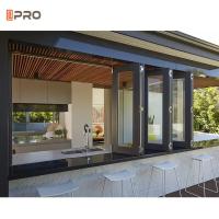 China Sliding Track Vertical Aluminum Folding Window Glass Bifold Cabinet Windows for sale