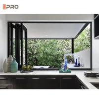 China Sliding Track Vertical Aluminum Folding Window Glass Bifold Cabinet Windows for sale