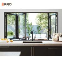China Sliding Track Vertical Aluminum Folding Window Glass Bifold Cabinet Windows for sale