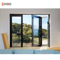China Sliding Track Vertical Aluminum Folding Window Glass Bifold Cabinet Windows for sale