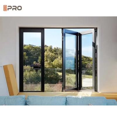 China Sliding Track Vertical Aluminum Folding Window Glass Bifold Cabinet Windows for sale