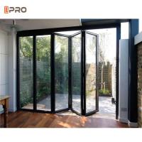 China Thermal Break System Sliding Folding Door Aluminum Double Glass For Entrance Bi Folding Doors for sale