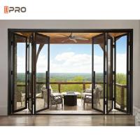 China Custom Aluminum Folding Sliding Door Balcony Commercial Foldable Glass Door for sale