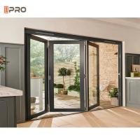 China Custom Aluminum Folding Sliding Door Balcony Commercial Foldable Glass Door for sale