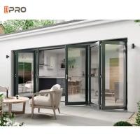 China Custom Aluminum Folding Sliding Door Balcony Commercial Foldable Glass Door for sale