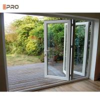 China Custom Aluminum Folding Sliding Door Balcony Commercial Foldable Glass Door for sale