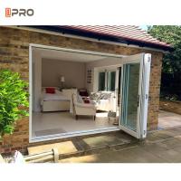 China APRO Commercial Aluminum Sliding Folding Glass Door Bi - Fold Garage Door for sale