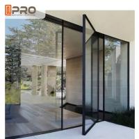 China APRO Exterior Modern Aluminium Revolution Door Aluminum Front Pivot Main Entrance Door for sale