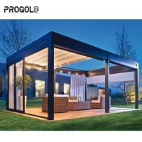 China Modern Gazebo Outdoor Garden Motorized Louver Louvered Shade Bioclimatic Automatic Aluminum Retractable Pergola for sale
