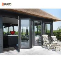 China Aluminum Glass Sliding Folding Door Patio Exterior Bifold Doors Double Glazing Aluminum Bi Folding Door For Store for sale
