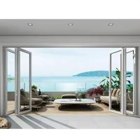 China Balcony Aluminum Sliding Doors Glass Aluminum Door Entrance Folding Door Aluminium Bifold Patio With Mosquito Net For Ho for sale