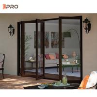 China Aluminum Accordion Door Bifold Security Double Glass Patio Door for sale
