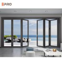 China Aluminium Folding Glass Door Large Double Bifold Balcony Door for sale