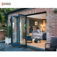 China Folding Garden Doors Aluminium Waterproof Commercial Foldable Glass Door for sale