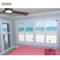 China White Aluminium Louver Ventilate Windows Door Plantation Shutter Exterior for sale