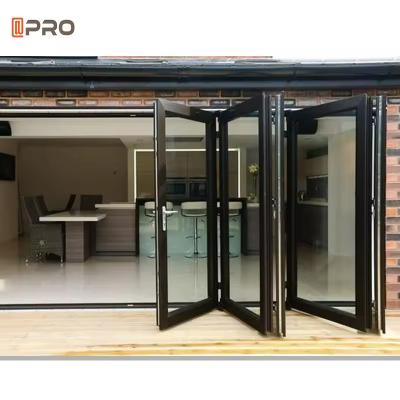 China APRO Customized Waterproof Exterior Aluminum Accordion Doors Glass Bifold Doors Patio Bi Folding Door for sale