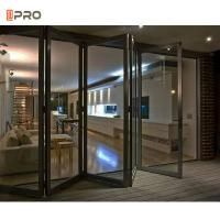 China Aluminium Folding Glass Door Large Double Bifold Glass Patio Doors for sale
