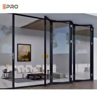 China Folding Aluminum Door Large Double Bifold Glass Exterior Patio Doors for sale