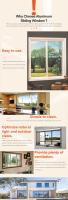 China Black And White Sliding Windows With Frameless Glass For Minimalist Look for sale