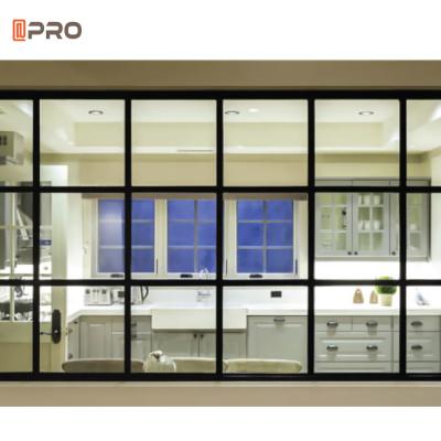 China Thermally Insulated  Black And White Aluminum Sliding Windows For Energy Savings for sale