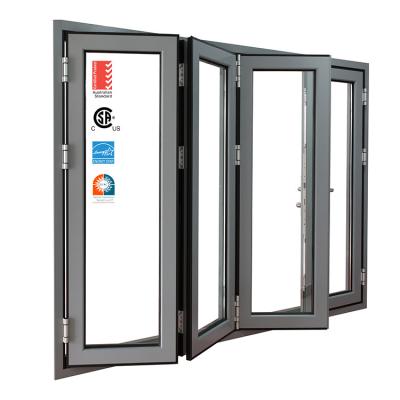China And Low Waterproof Customized Aluminum Alloy Hollow Toughened Glass Folding Doors for sale