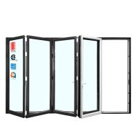 China Modern Style Aluminum Bifold Door With Powder Coated Frame And Waterproof Track for sale