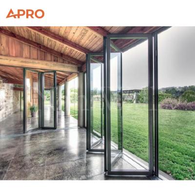 China Silicone Sealant Multi functional Foldable Aluminum Glass Doors Easy Operation for sale