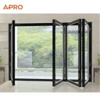 China Aluminum  Glass Bifold  Door Aluminum Folding Door With Lightweight Bearings And Powder Coating for sale