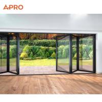 China Waterproof Energy Track Multifunctional Aluminum Glass Folding Door  / Bifold Door Customized for sale