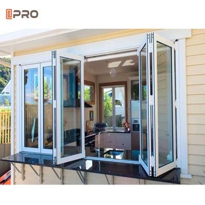 China Multi Point Locking System Aluminum Bifold Windows With European EPDM for sale