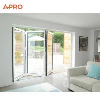 China Customized Aluminum Folding Doors With Hollow Toughened Glass And Powder Coated Frames for sale
