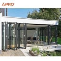 China Powder Coated Aluminum Glass Folding Door  With Silicone Sealant for sale