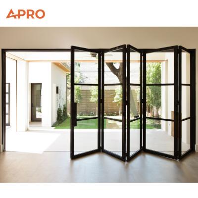 China High And Low Waterproof Track Aluminum Folding Doors Customized Width High Energy Efficiency for sale