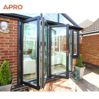 China Customizable hollow tempered glass aluminum folding door aluminum alloy window for sale