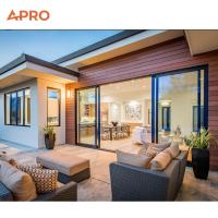 China Aluminum Alloy Sliding Glass Door Customization Powder-coated Aluminum Folding Sliding Door House Windproof for sale