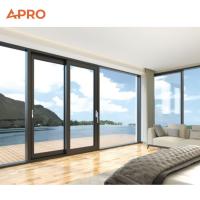 China Aluminum Alloy Sliding Glass Door Customization Powder-coated Aluminum Folding Sliding Door House Windproof for sale