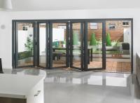 China Panoramic Folding Aluminum Sliding Door Free Opening And Closing Living Room Balcony Broken Bridge Folding Door for sale