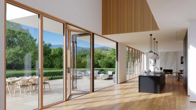 China Folding Door Energy Saving Aluminum Door Terrace Partition Door Soundproof Sliding Door for sale