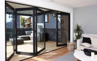 China Aluminum Folding Door Windproof Glass Door Thermal Insulation Patio Door Soundproof Garden Door Waterproof for sale
