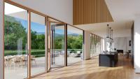 China High Energy Efficiency Aluminum Folding Door with High And Low Waterproof Track Material and Construction for sale