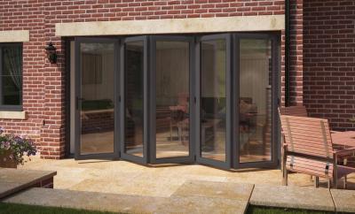 China High Energy Efficiency Aluminum Folding Door with High And Low Waterproof Track Material and Construction for sale