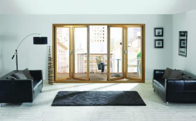 China Customized Width Aluminum Folding Doors with Modern Design and Powder Coating Finish for sale