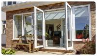 China EPDM Gasket Aluminum Folding Doors With Silicone Sealant And Aluminum Alloy Hollow Toughened Glass for sale